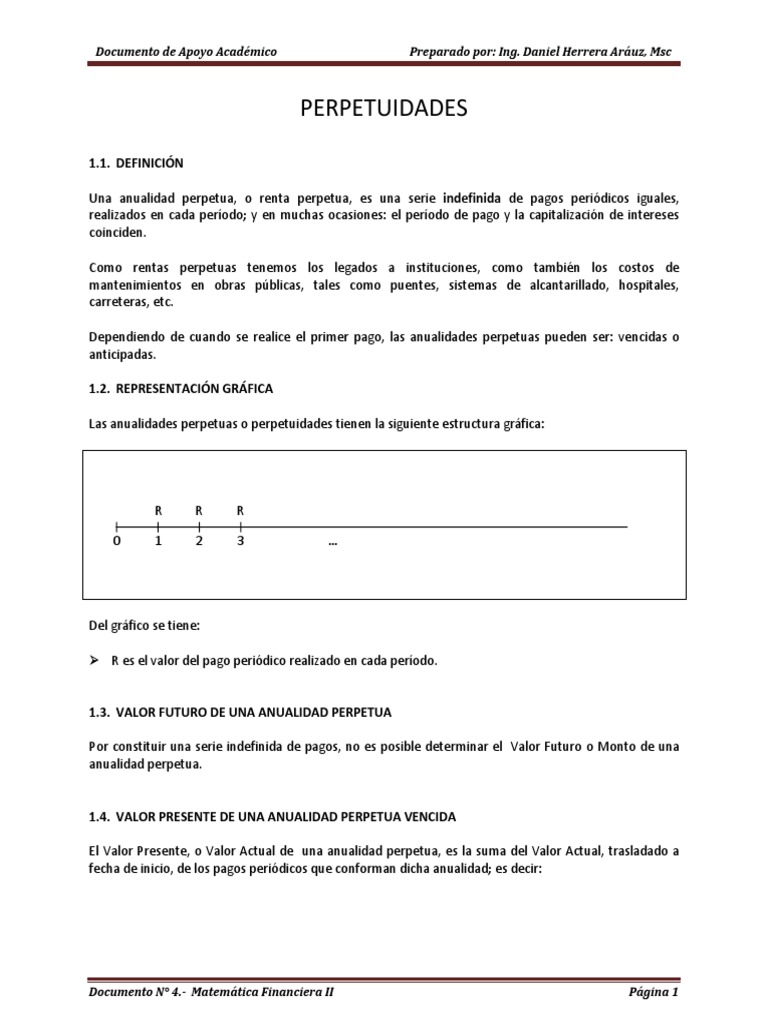 Perpetuidades | PDF | Finanzas Matemáticas | Enseñanza de matemática