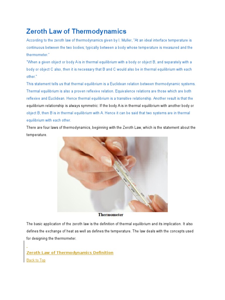 Exploring the Fundamental Concepts and Applications of the Zeroth Law ...