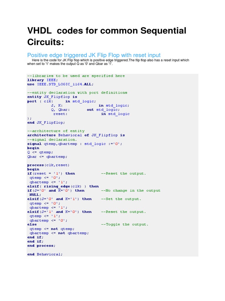 VHDL Sequential | PDF | Vhdl | Computer Hardware