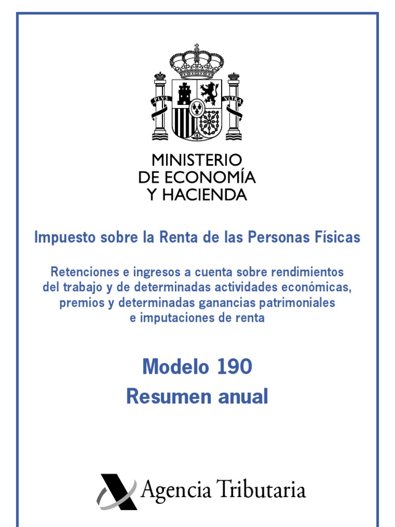 Instrucciones Modelo 190 (Resumen Anual de Retenciones) | PDF | Invalidez | Impuestos
