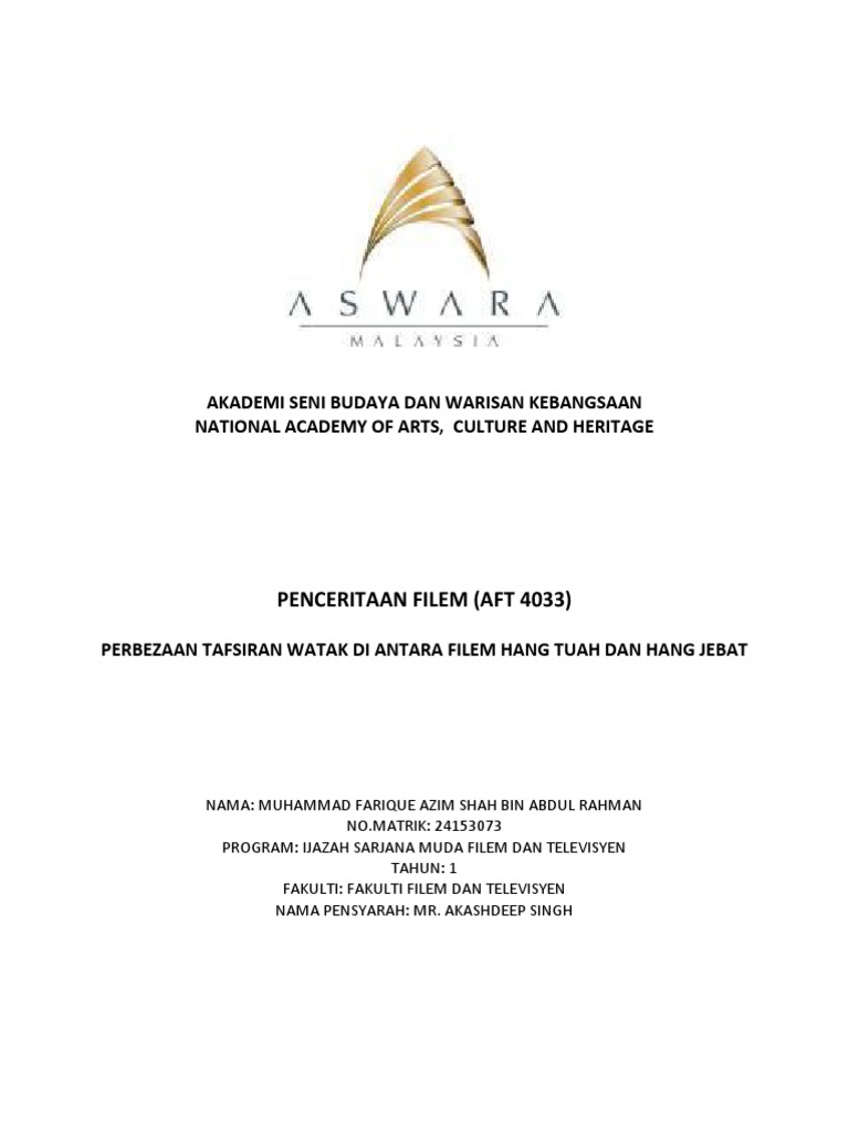 Kisah Klasik Hang Tuah Dan Hang Jebat | PDF