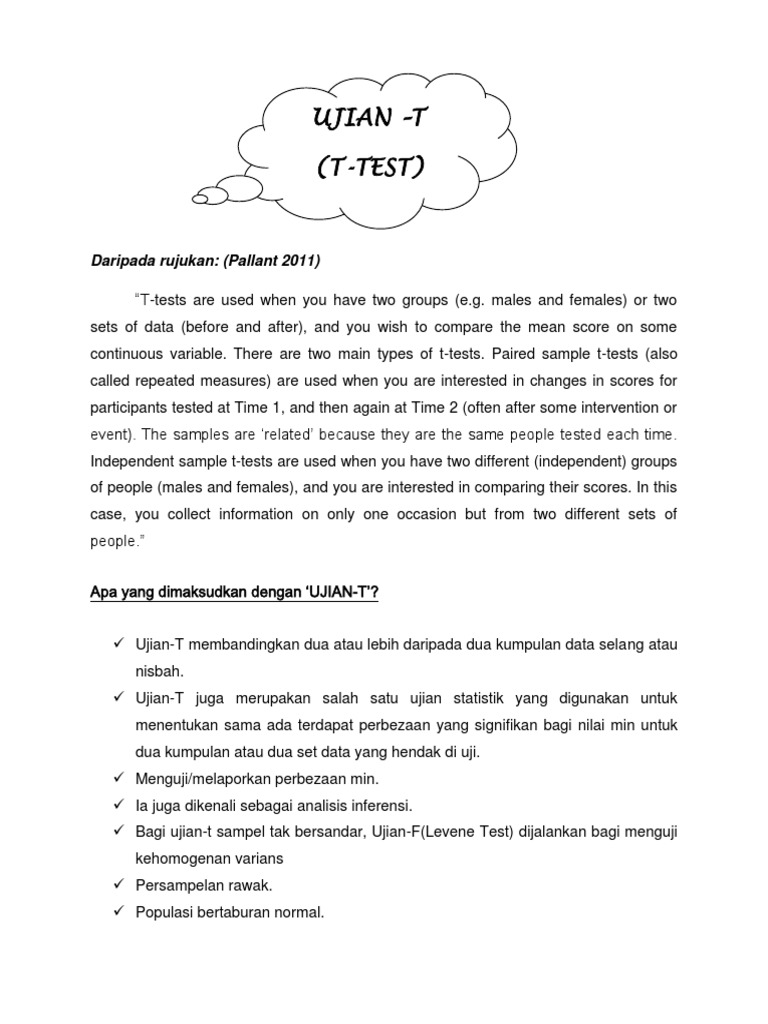 Laporan Ujian T | PDF