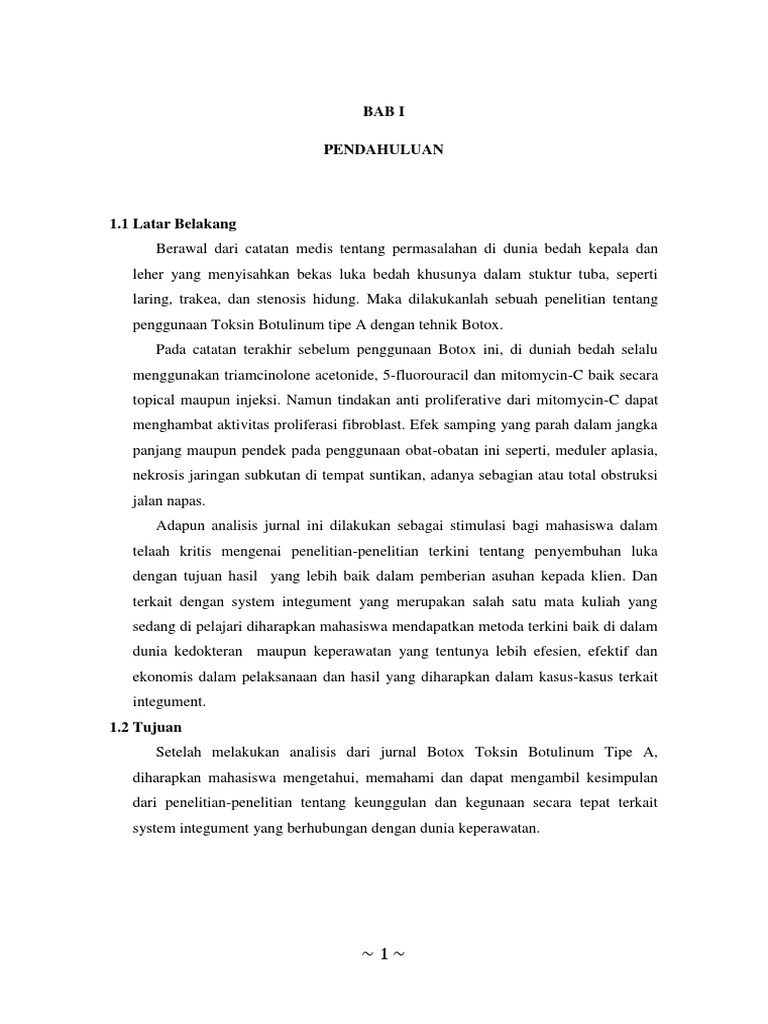 Cara Analisis Jurnal Sistem Integumen Botox FREE | PDF