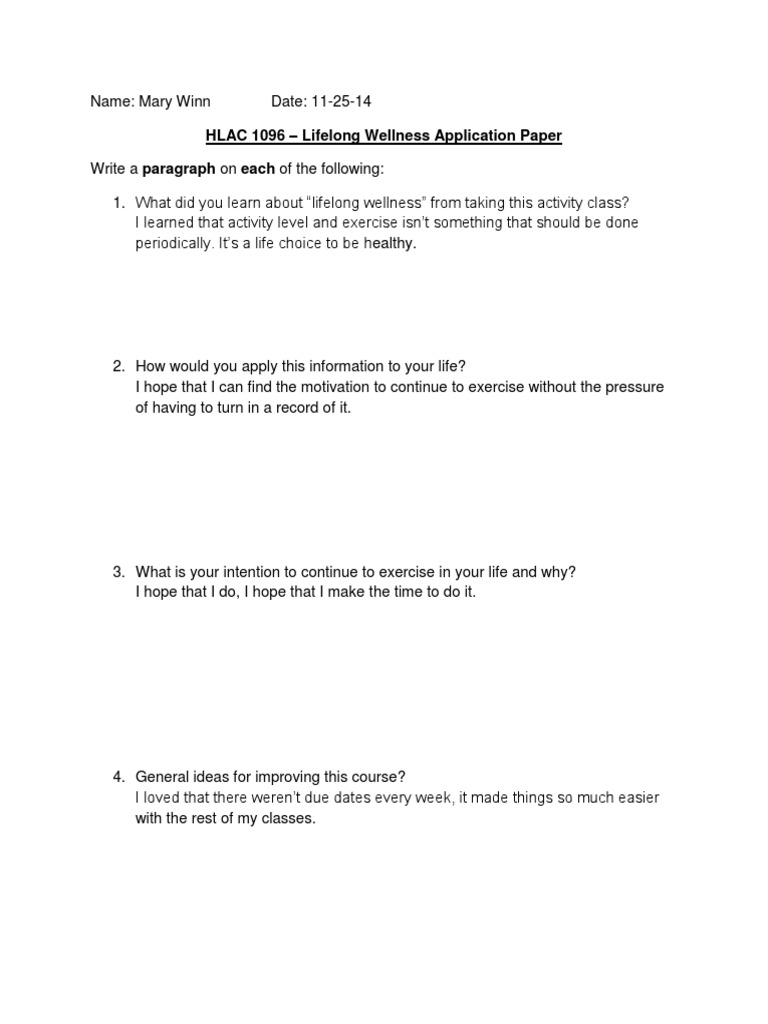 Lifetime Wellness | PDF