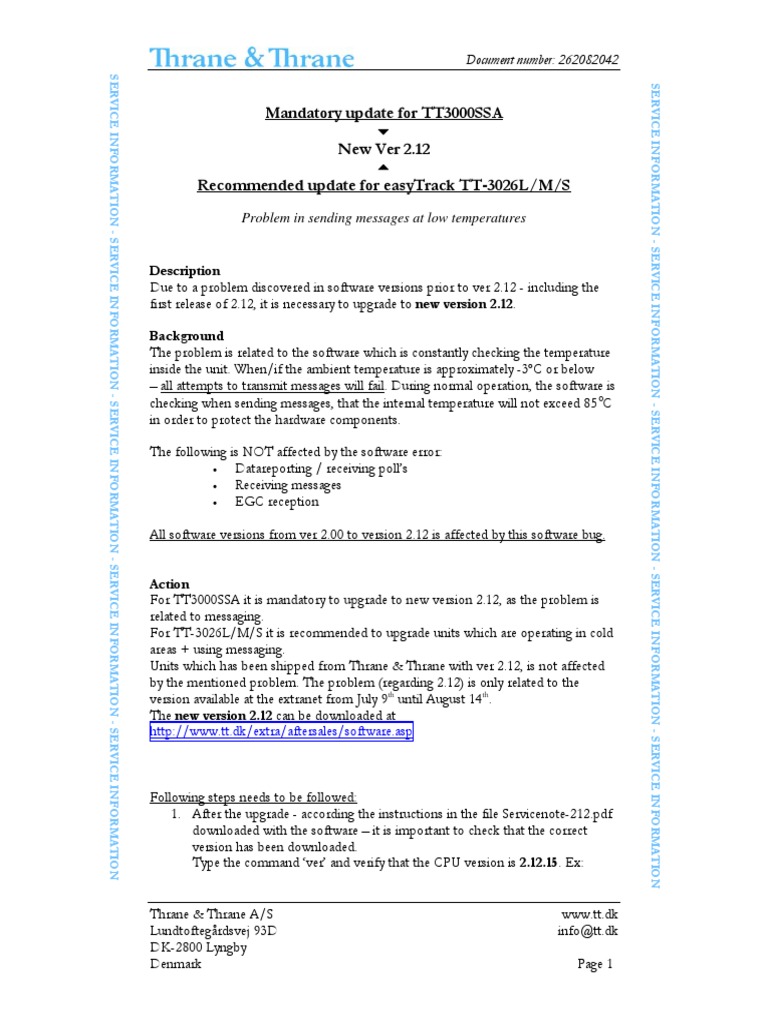 SSA-mandatory Update For TT-3000SSA PDF | PDF | Portable Document ...