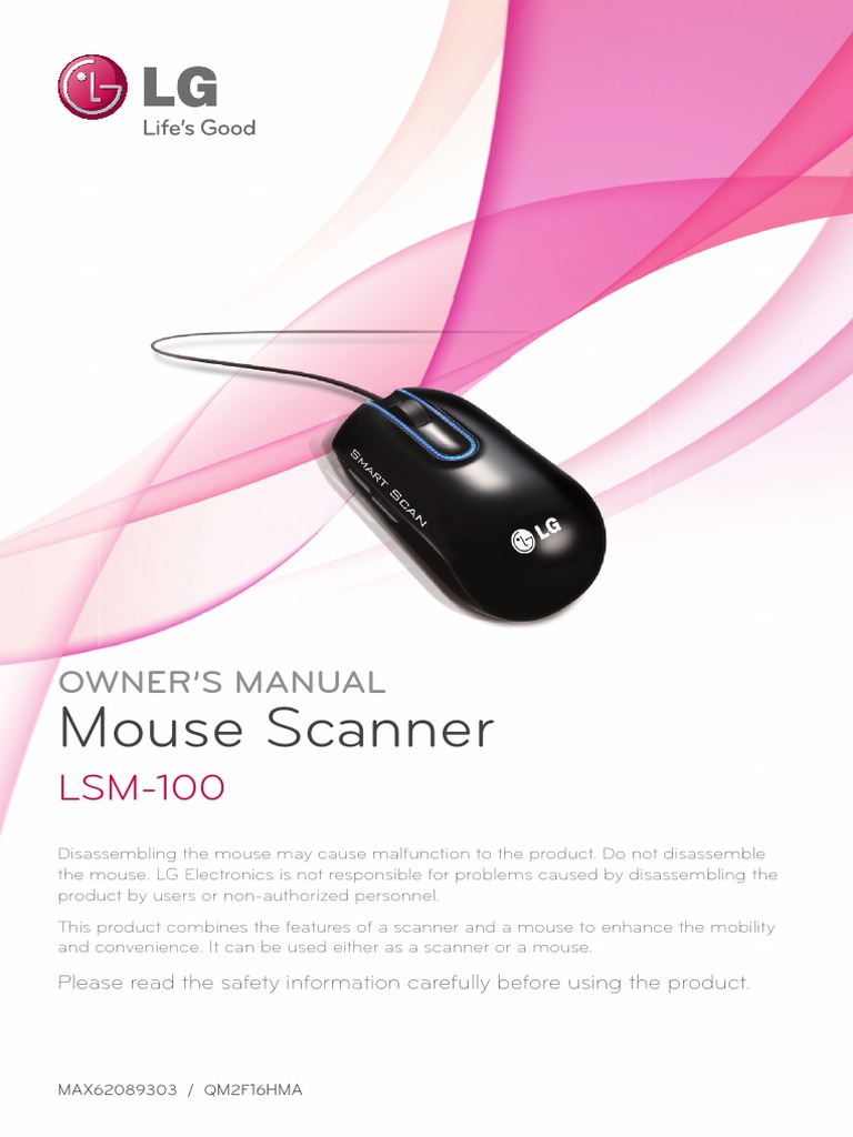 LG LSM-100 Mouse Scanner Manual | Image Scanner | Optical Character ...