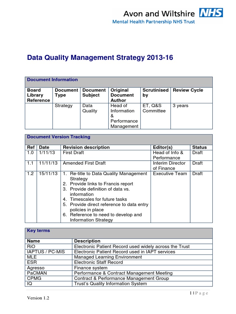 Data Quality Strategy | PDF | Data Quality | Audit