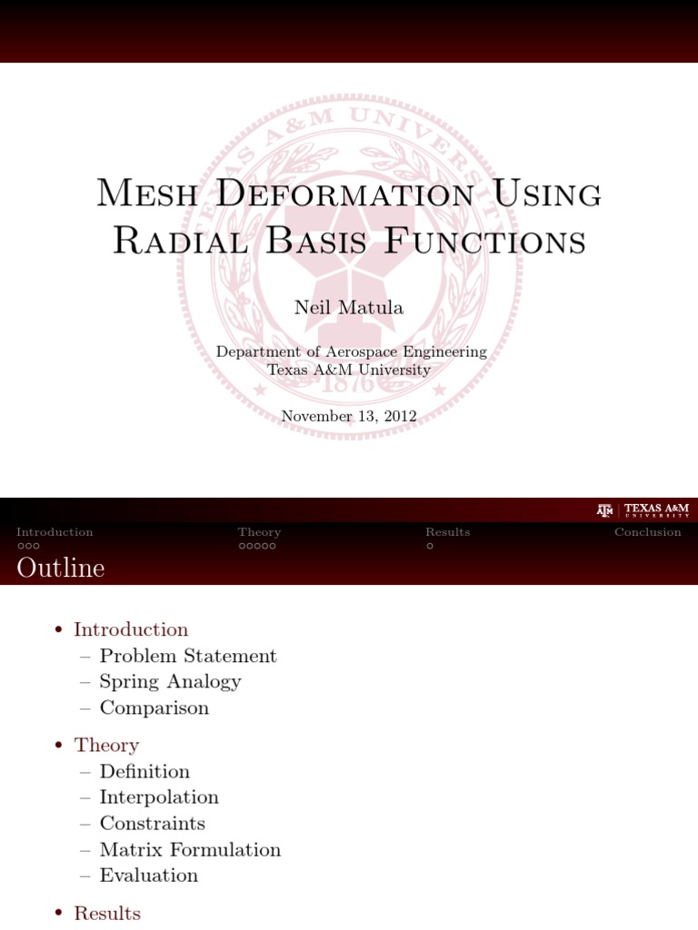 Mesh Deformation Using Radial Basis Functions Pdf Interpolation Mathematics Of Computing