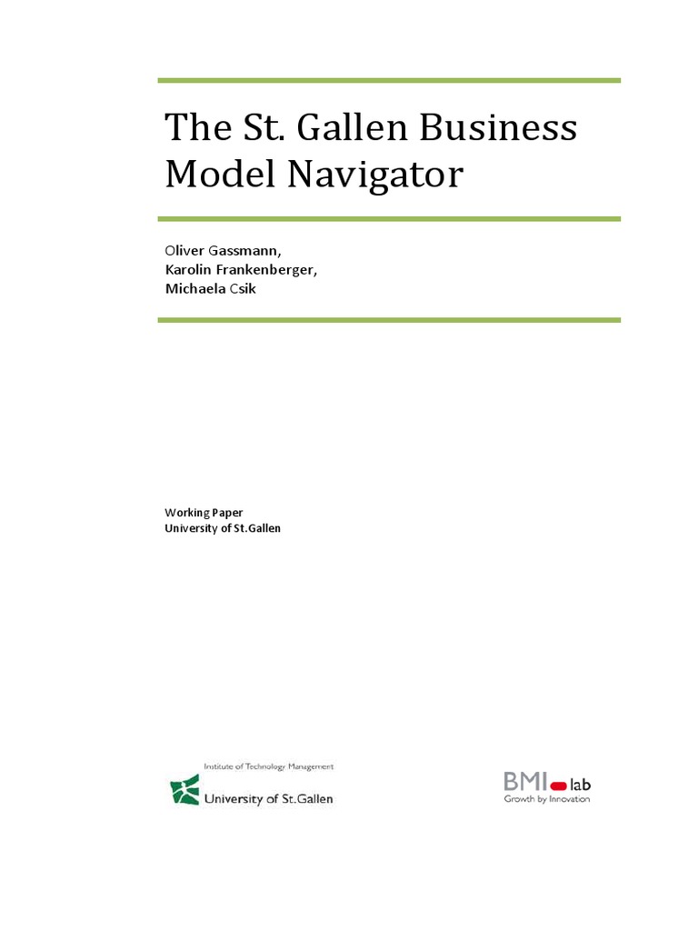 The ST Gallen Business Model Navigator | PDF