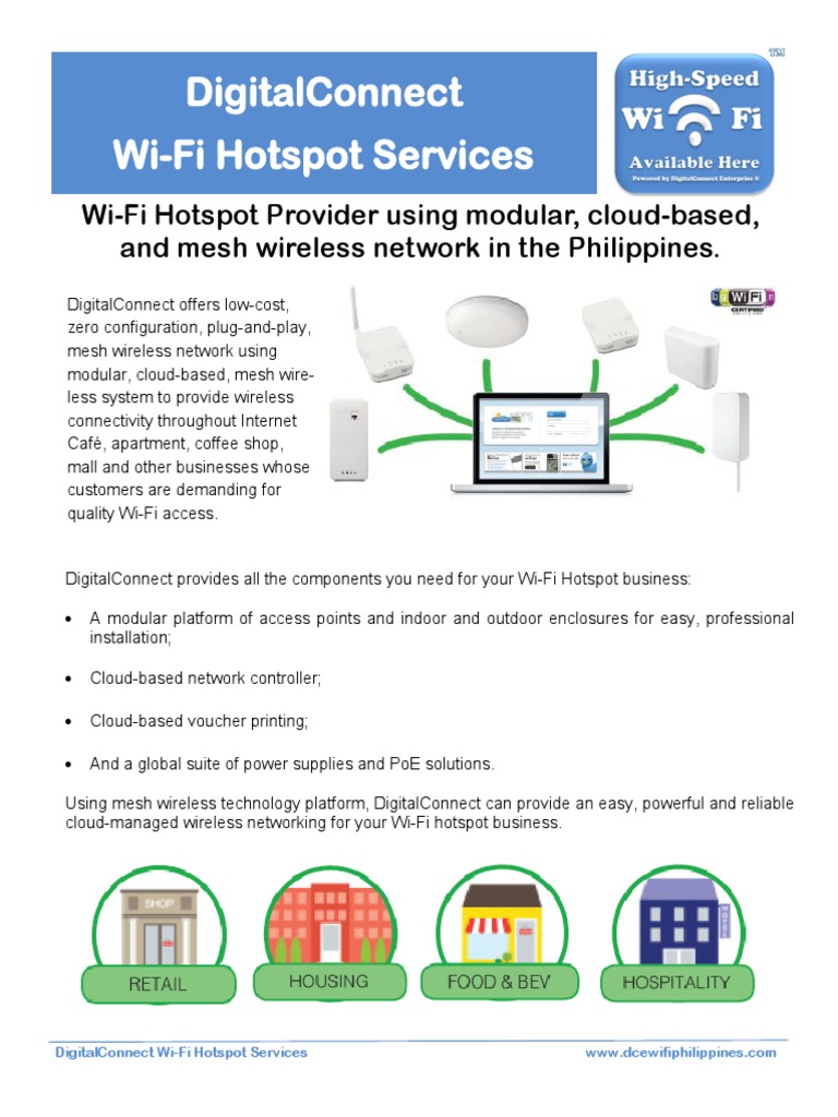 DigitalConnect Wi-Fi Hotspot Services Brochure | PDF | Wi Fi | Wireless ...