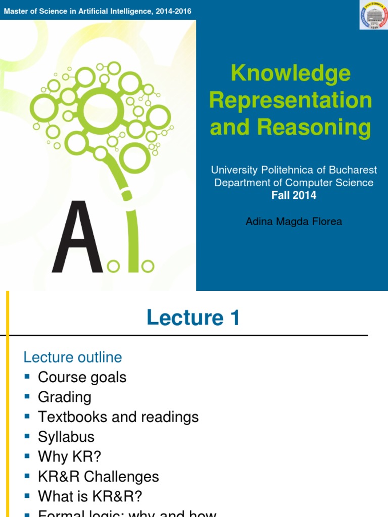 KRR Lecture 1 Intro FOPL | PDF | Logical Consequence | Theorem