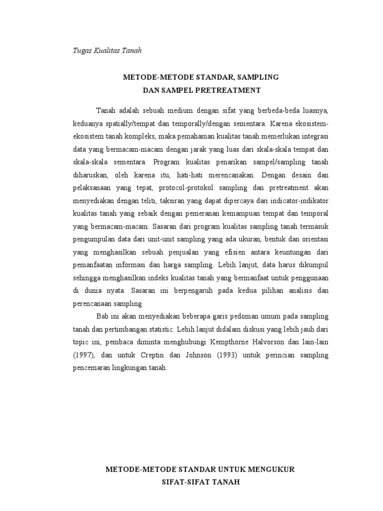 Metode-Metode Standar, Sampling Dan Sampel Pretreatment | PDF | Metode & Bahan Ajar | Teknologi ...
