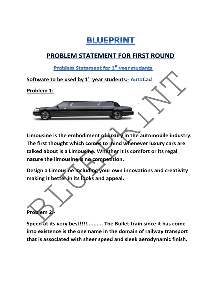 BLUEPRINT Problem Statement | PDF | Car | Automobiles