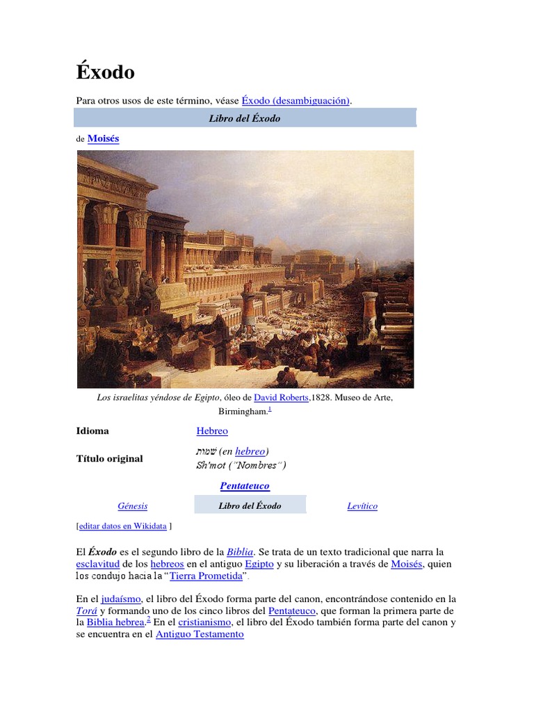 éxodo Pdf Libro Del éxodo Moisés