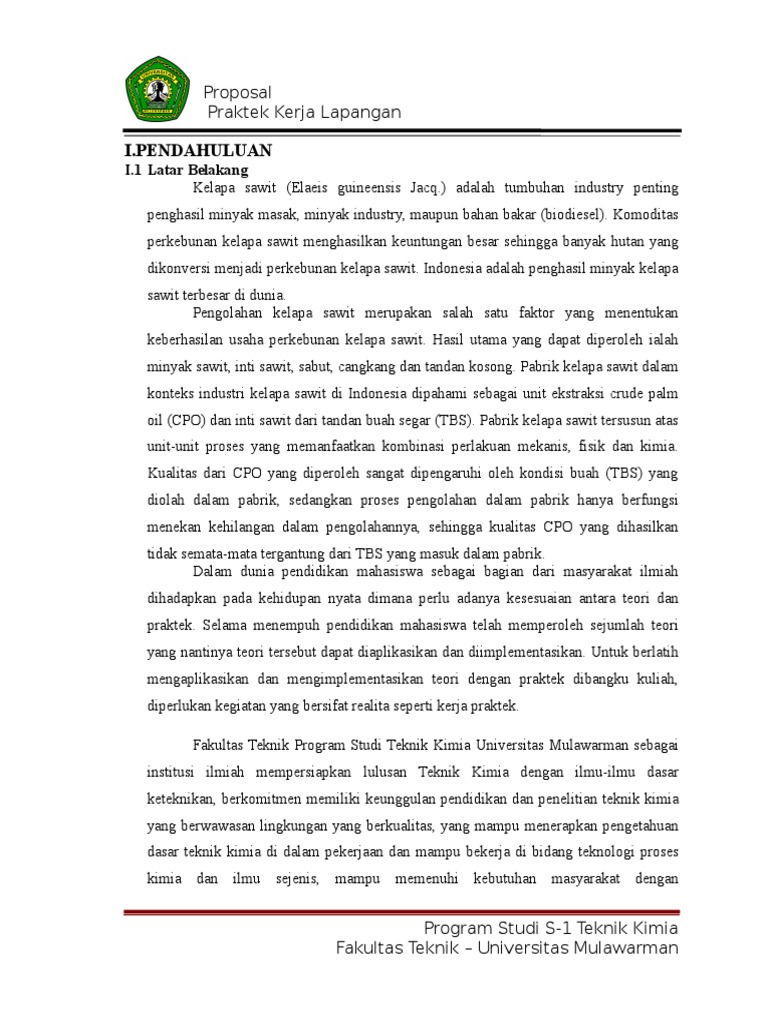 Contoh Proposal PKL | PDF