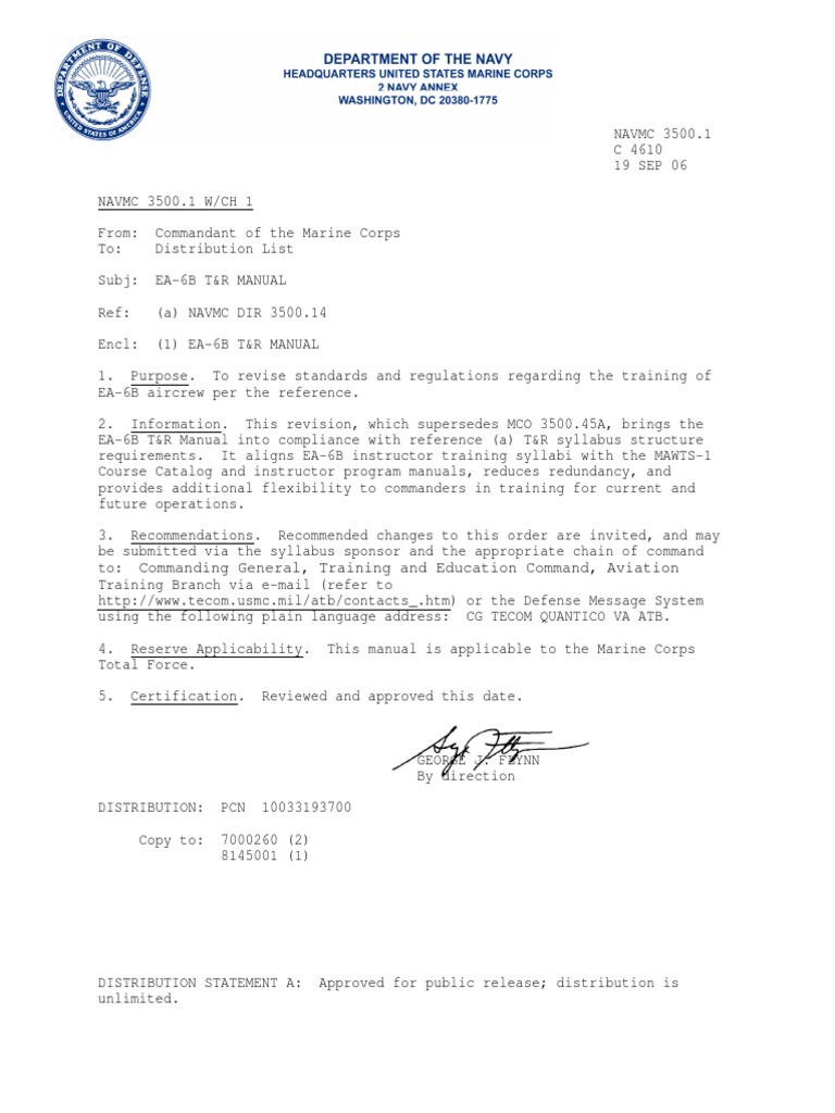 Navmc 3500.1 W CH 1 | PDF | Electronic Warfare | United States Marine Corps