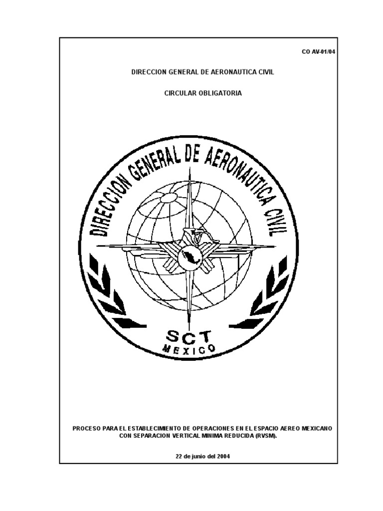Circular Obligatoria RVSM | PDF | Control de tráfico aéreo | Aviación
