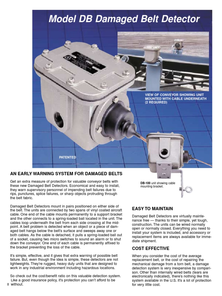 Model DB Damaged Belt Detector: An Early Warning System For Damaged ...