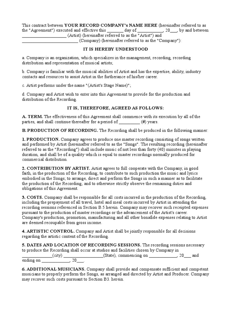 Sample Contract | PDF | License | Royalty Payment