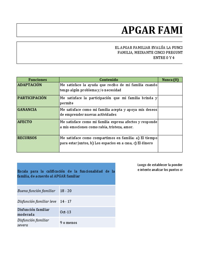 Apgar Familiar | PDF | Autosuperación