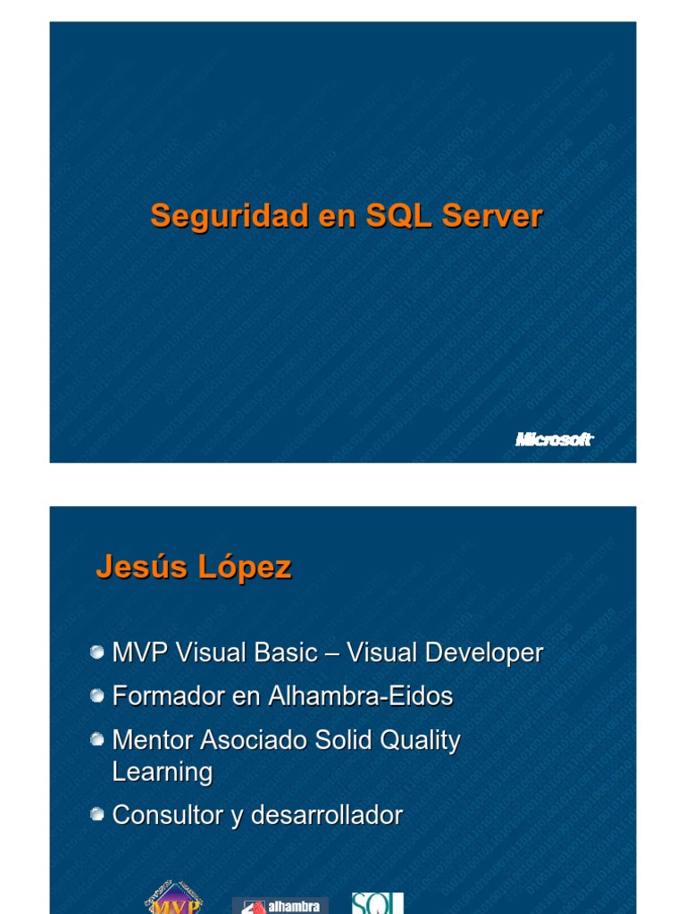 Seguridad SQL Server | PDF | Servidor SQL de Microsoft | Autenticación