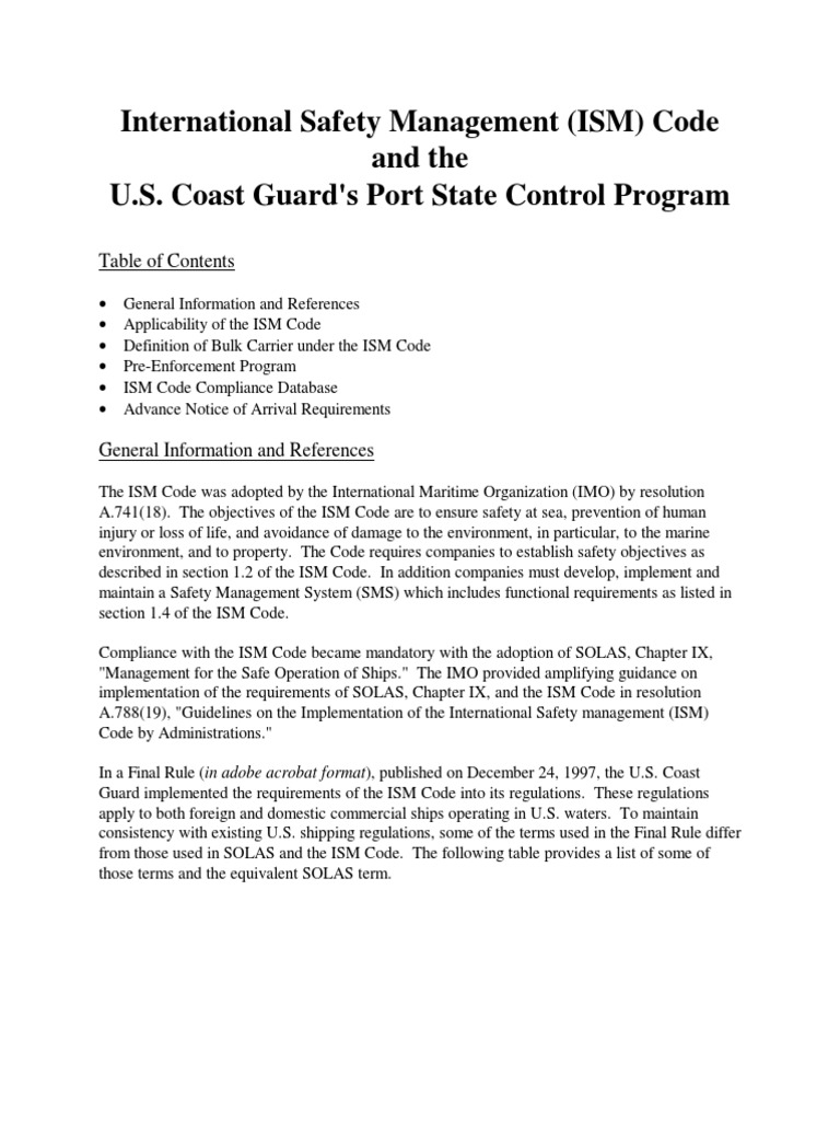 Ism Code and Uscg PSC | PDF | Oil Tanker | Ships