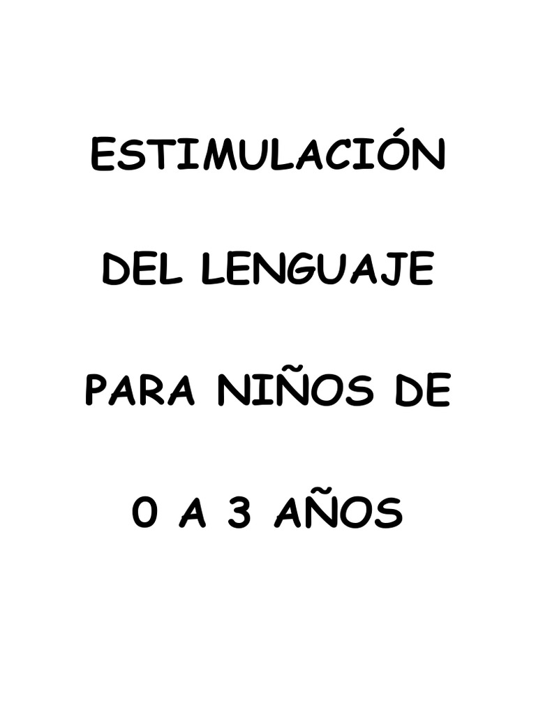 Cuaderno de Estimulación del Lenguaje | PDF