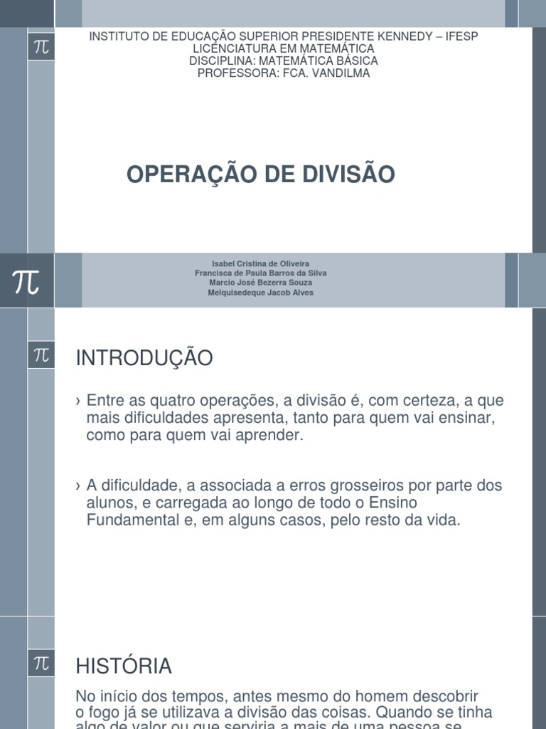 Introdução à Operação de Divisão | PDF | Divisão (Matemática) | Números