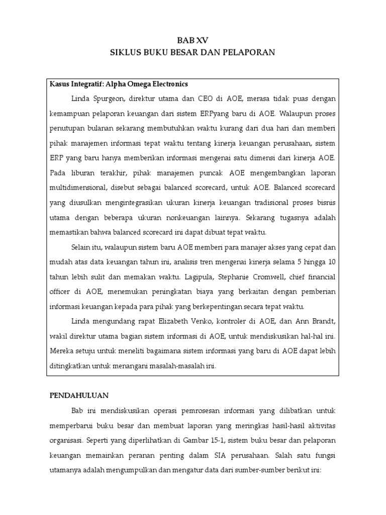 Bab 15 Siklus Buku Besar Dan Pelaporan | PDF