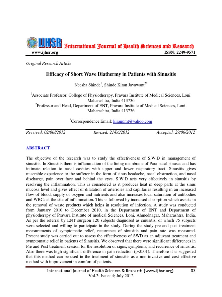 SWD For Sinuses | PDF | Clinical Medicine | Health Sciences