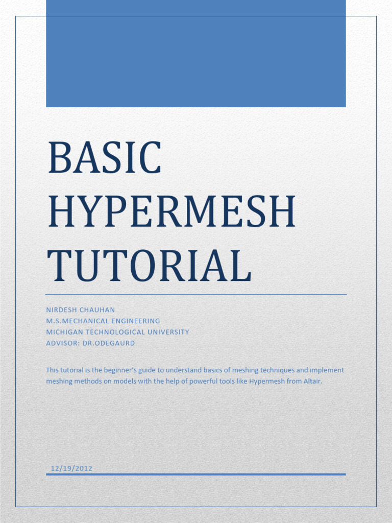 Hypermesh Tutorial | PDF | Finite Element Method | Graphical User Interfaces