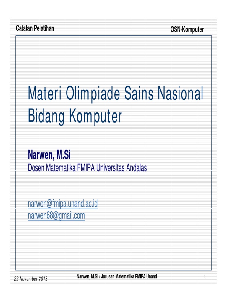 Pelatihan OSN Komputer | PDF