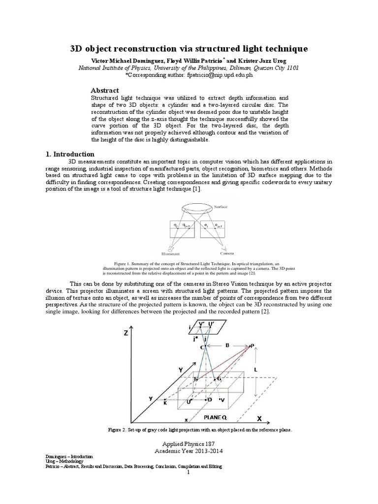 3D Object Reconstruction with Structured Light | PDF | Camera ...