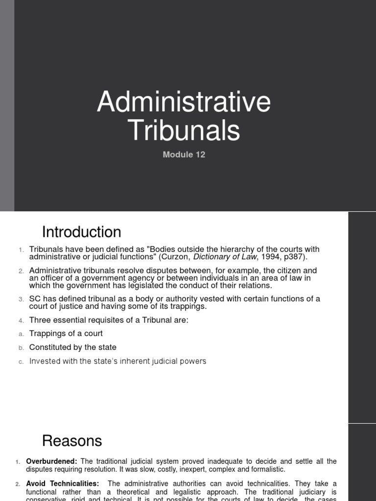 Administrative Tribunals Overview | PDF | Supreme Courts | Judiciaries