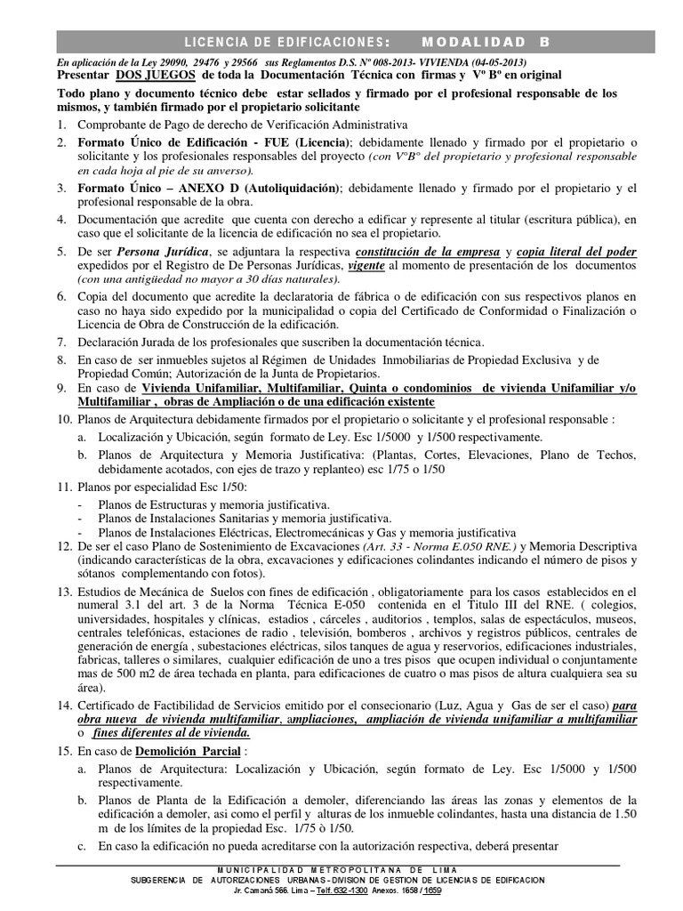Licencia de Edificaciones Modalidad B | PDF | Condominio | Propiedad