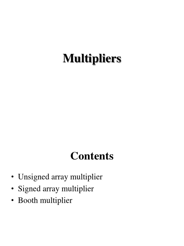 Multipliers | PDF | Multiplication | Computer Engineering