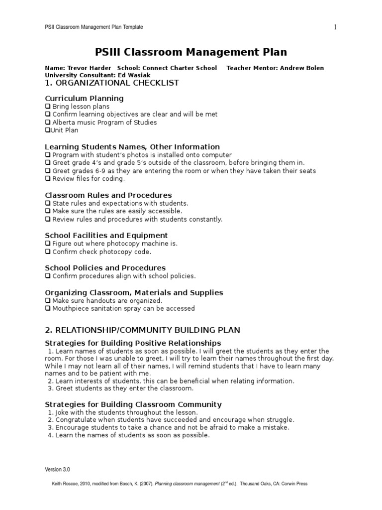 Classroom Management Plan Guide | PDF | Classroom Management | Classroom