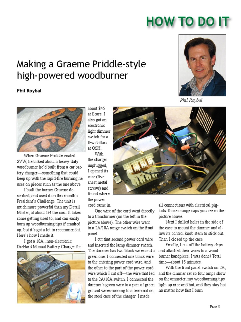 Graeme Priddle's Wood Burner | PDF | Electromagnetism | Equipment