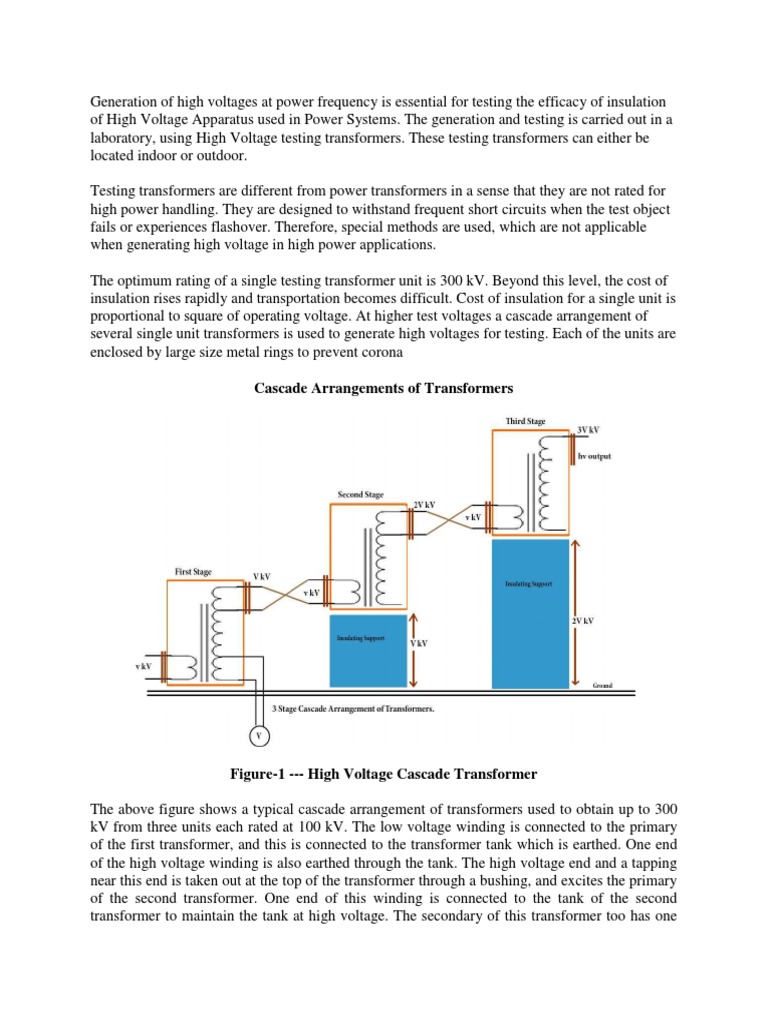 Cascade Arrangements of Transformers | PDF | Transformer | Insulator ...