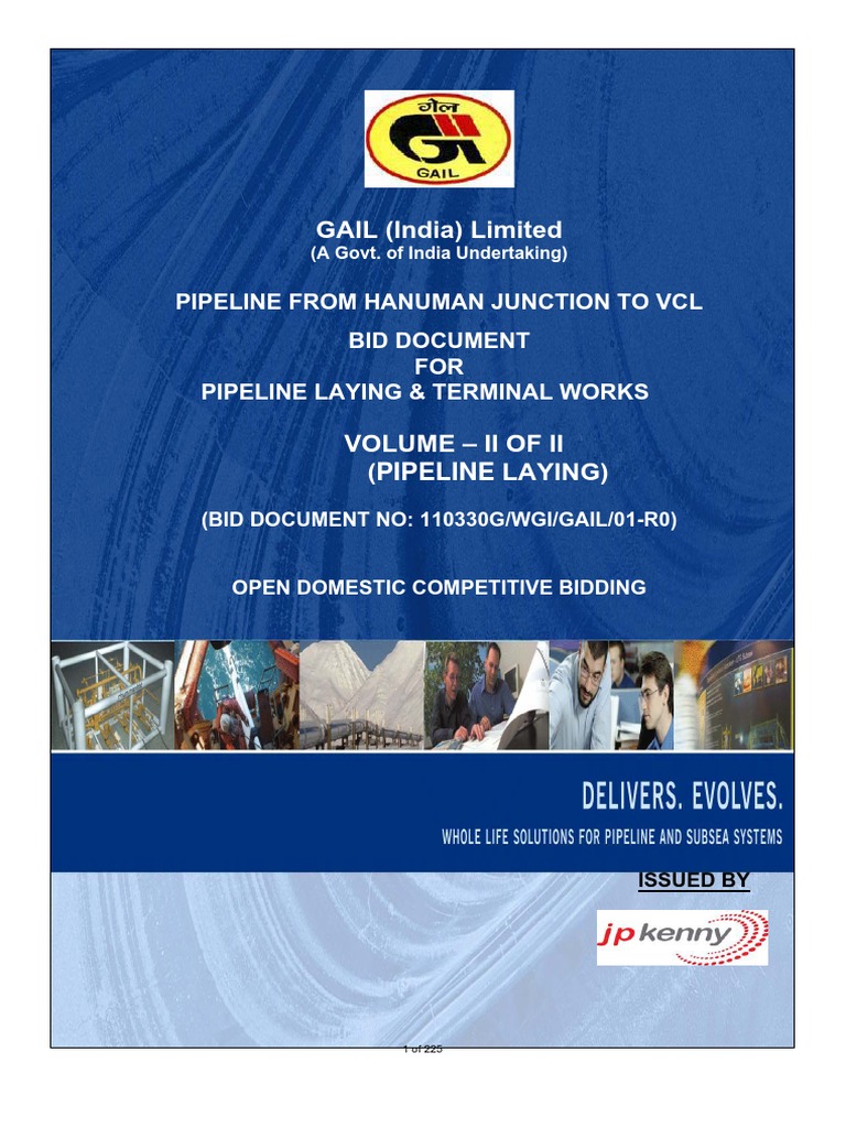 GAIL Pipeline Laying Bid Document | PDF