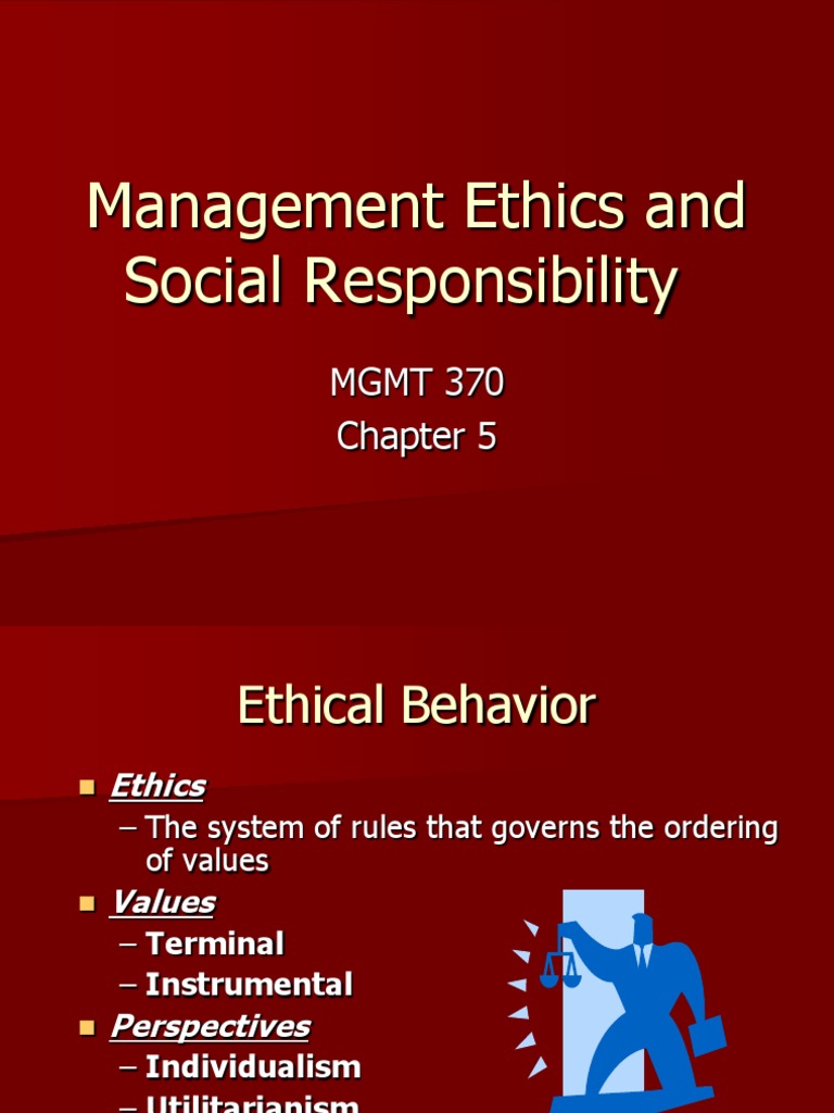 Management Ethics and Social Responsibility | PDF | Corporate Social ...