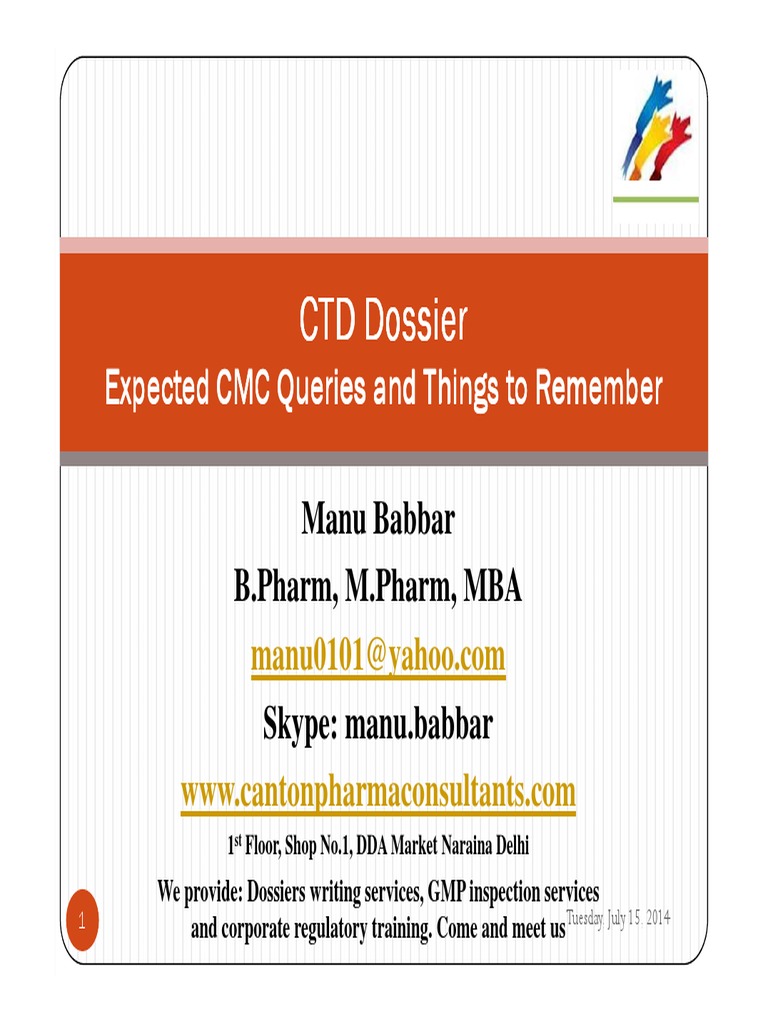 CTD CTD CTD CTD Dossier Dossier Dossier Dossier