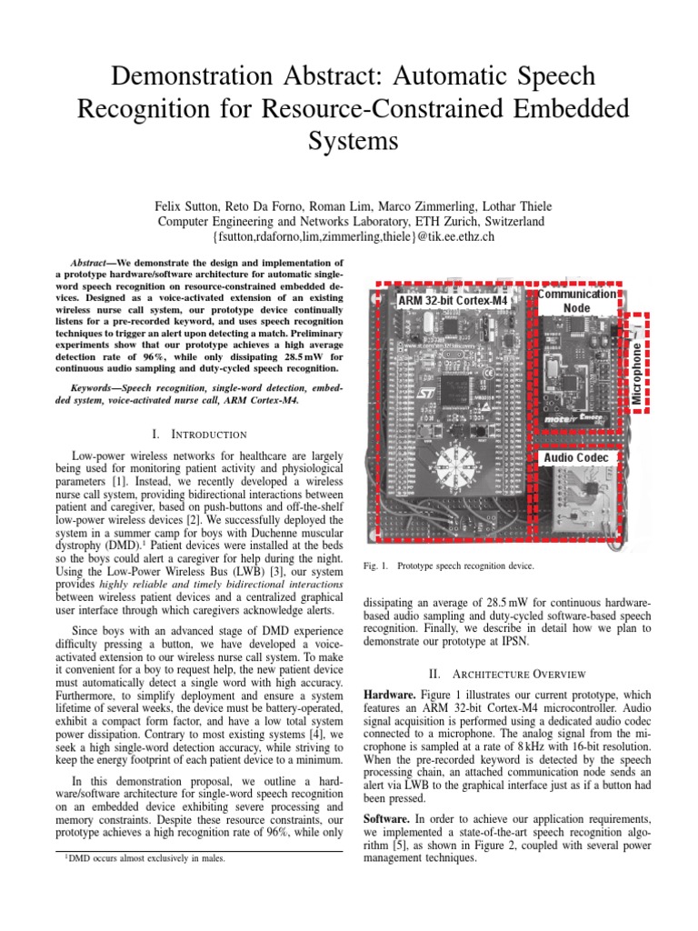 Automatic Speech Recognition For Resource-Constrained Embedded Systems | PDF | Speech ...