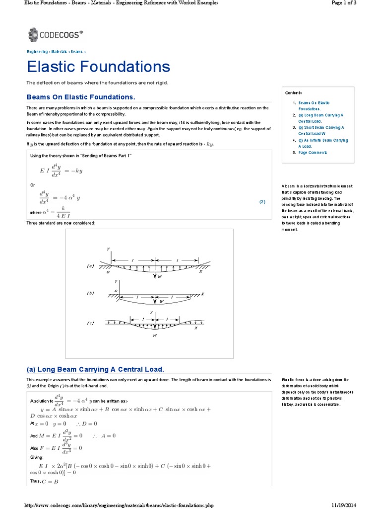Beams On Elastic Foundations | PDF | Bending | Beam (Structure)