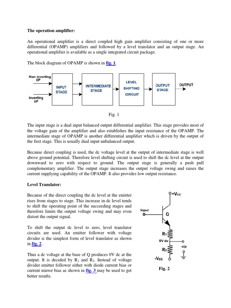 The Operation Amplifier | PDF | Operational Amplifier | Amplifier