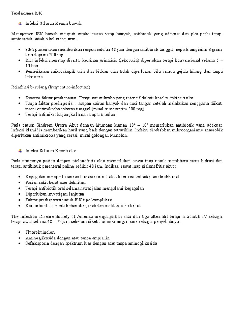 Tatalaksana Dan Komplikasi ISK | PDF