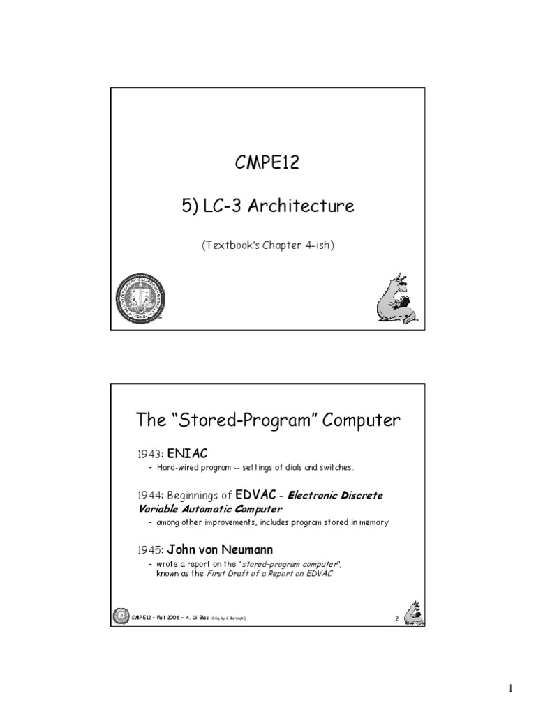 CMPE12 5) LC-3 Architecture: (Textbook's Chapter 4-Ish) | PDF ...