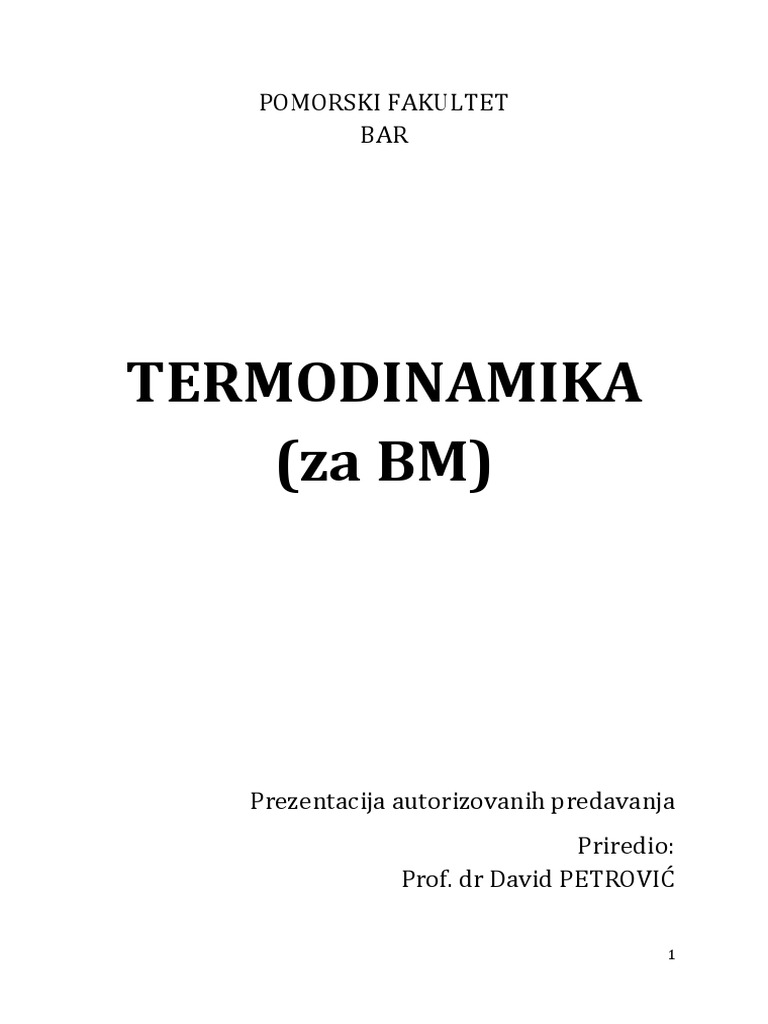 Termodinamika Skripta | PDF