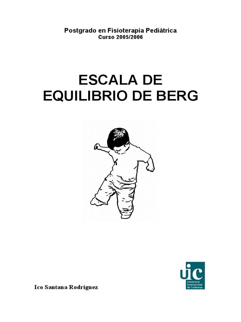 Escala de Equilibrio de Berg PDF | Descargar gratis PDF | Pie | Hombro