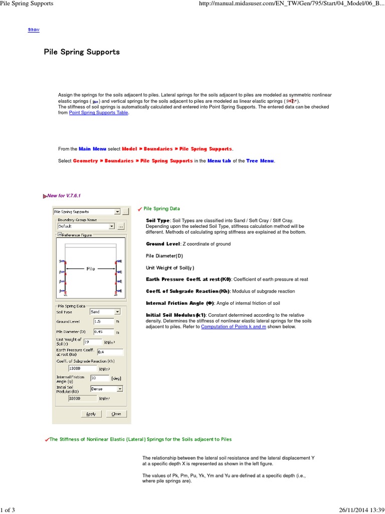 Model Boundaries Pile Spring Supports Geometry Boundaries Pile Spring ...